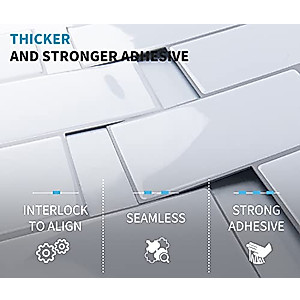 Art3d Peel and Stick Backsplash, 14x12 Subway Tiles, Faux Ceramic Tiles (10 Tiles, Thicker Version)