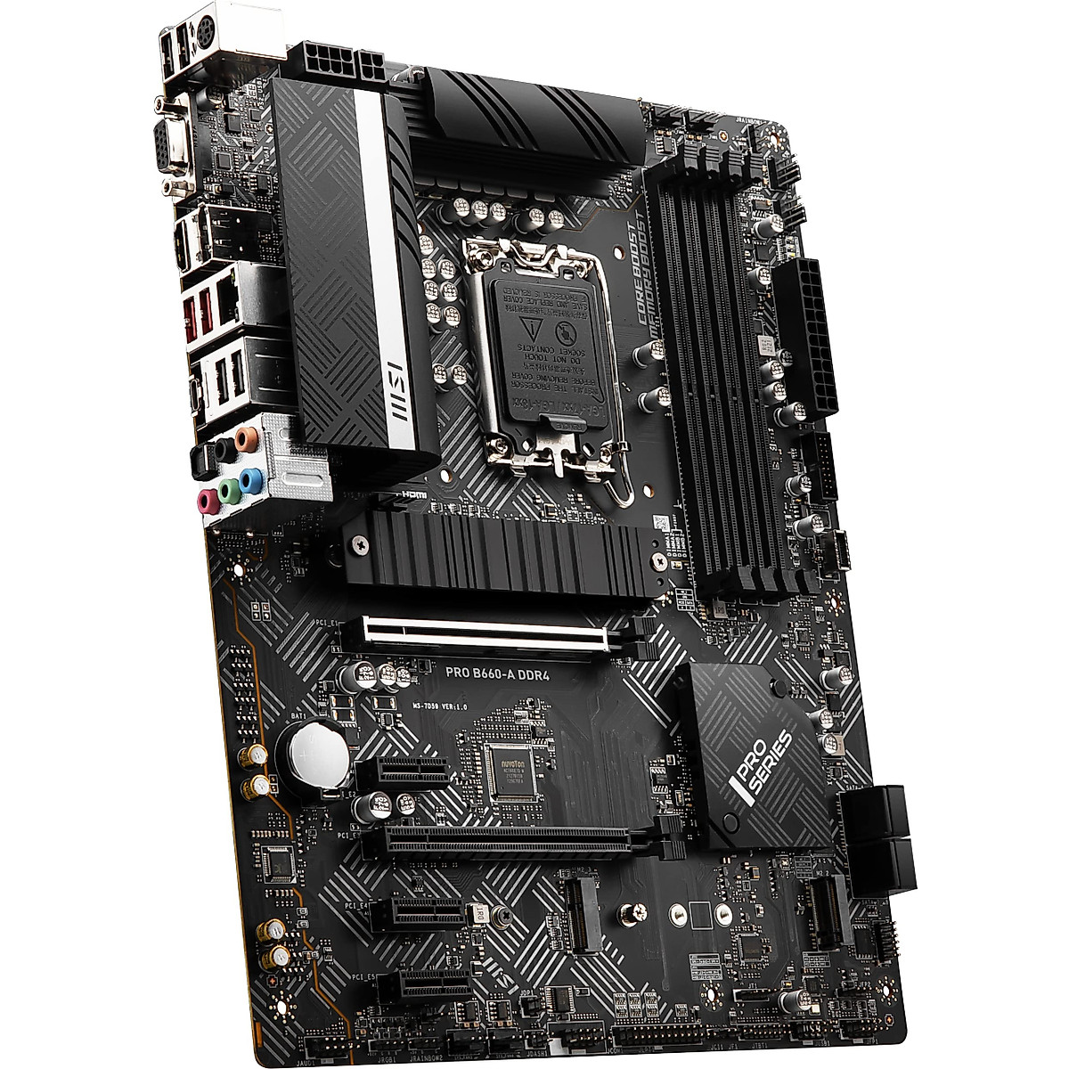 MSI PRO B660-A DDR4 Motherboard (ATX, 12th Gen Intel Core, LGA 1700 Socket, DDR4, PCIe 4, 2.5G LAN, M.2 Slots, USB 3.2)