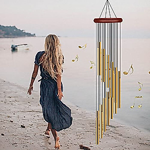 Pgzsy Wind Chimes for Outside, Sympathy Wind Chimes Outdoor Clearance with 12 Aluminum Alloy Tubes and Hook, Memorial Wind Chimes Outdoor