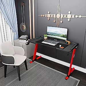 Writing Work Desk Gaming Table Desktop PC Table Home Bedroom Desk Writing Desk Office Desk Game Athletic Table with Lights PC Table Home Office Desk (Color : B, Size : 120 * 60 * 73cm)