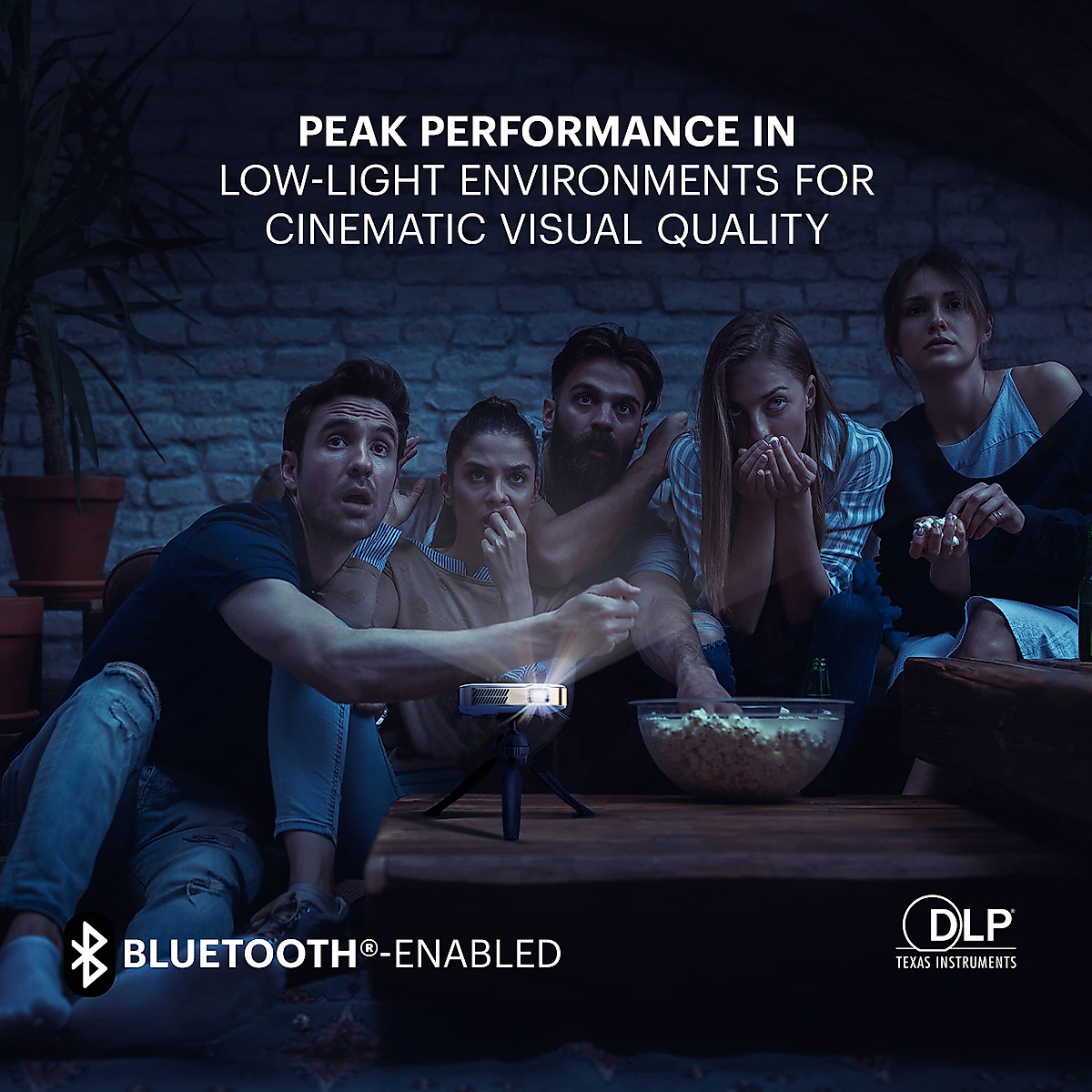 KODAK Luma 400 Portable HD Smart Projector | Wi-Fi, Bluetooth, HDMI & USB Compatible Mini Home Theater System Up to 150” | 720p Native Resolution (4K), 200 ansi Lumens | Tripod Included