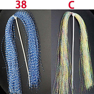 9 Packs Crystal Flash Fly Tying Material Hook Lure Flash Flies Decorating Holographic Tinsel Krystal Flashabou Sparkle Dry Streamer Luminous for Fishing Lure Dry Flies Making Supplies