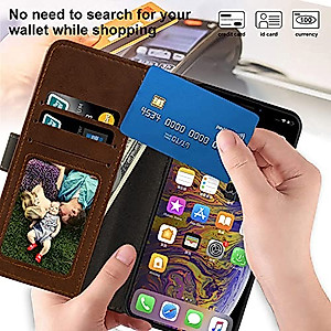 MILEGAO Case for Infinix Zero 5G 2023, Magnetic PU Leather Wallet-Style Business Phone Case,Fashion Flip Case with Card Slot and Kickstand for Infinix Zero 5G 2023 6.78 inches-Darkbrown