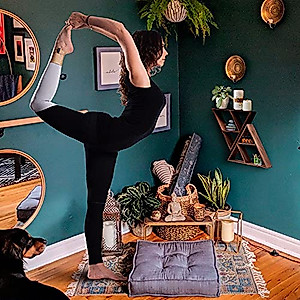 Triangle Shelf: Wall Display for Crystals, Stones, Knick Knacks | Geometric Shelf | Farmhouse Rustic Home Decor | Meditation Shelves | Floating Shelves for Living Room | Wooden Crystal Holder Storage