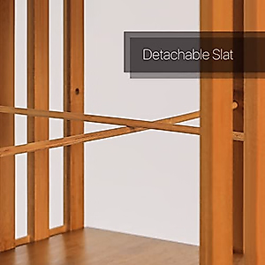 MoNiBloom 360 Degree Rotating Bookcase Storage Cabinet with Door, Bamboo 6 Tier Bookshelf Free Standing Display Organize for Living Room Bedroom Office, Brown