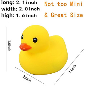 Codall Mini Yellow Rubber Bath Ducks for Child（2.1", 20pcs）