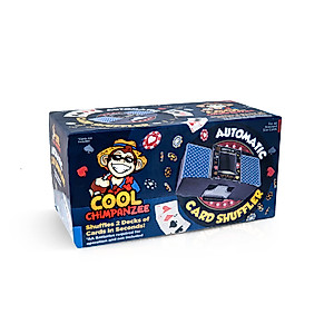Cool Chimpanzee Automatic 2-Deck Card Shuffler, Home Poker Games, Blackjack, Rummy, War, Texas Hold 'Em, PLO, Omaha, Stud and More
