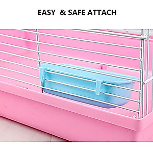 Small Animal Feeder Bowl Basic Dish Covenient Hanging Cups - 2 Pack Bath Food Water Bowls for Birds Hamsters Mice Rats Small Pets