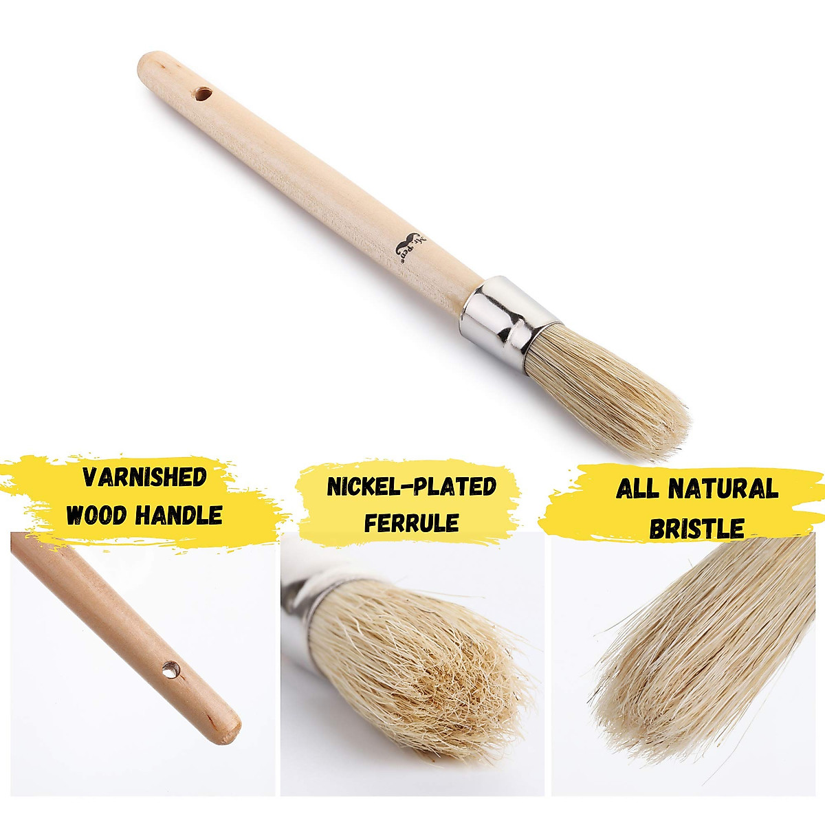 Mr. Pen- Chalk Paint Brush, 0.7 Inch, Wax Brush, Round Paint Brush, Wax Brush, Chalk Paint Brushes for Furniture, Chalk Paint Brushes, Wax Brush Chalk Paint, Furniture Paint Brush, Chalk Brush