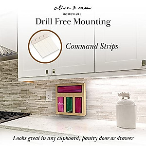 Ziplock Bag Organizer For Drawer With Hanging Strips for Drill Free Mouting | Kitchen Storage Pantry Organizer Compatible with Ziploc Hefty Suitable for Sandwich Bag Snack Quart Gallon Bags