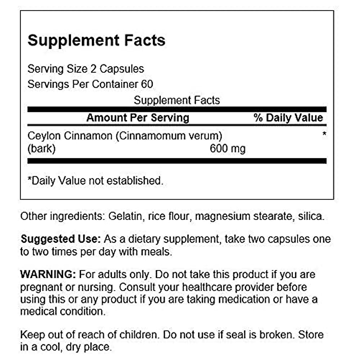 Swanson Full Spectrum True Cinnamon - Herbal Supplement - (120 Capsules, 300mg Each) 2 Pack