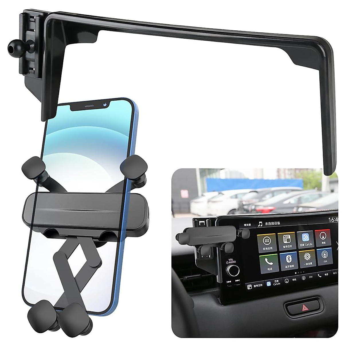 LUNQIN Car Phone Holder Mount for Honda HRV HR-V 2023 2024 2025 LX Sport EX-L Auto Accessories Screen Navigation Bracket Interior Decoration Mobile Cell Phone Mount Stand