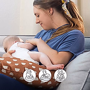 Boppy Original Support Nursing Pillow, Clay Pebbles, Ergonomic Breastfeeding, Bottle Feeding, and Bonding, Firm Hypoallergenic Fiber Fill, Removable Cover, Machine Washable