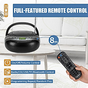 Retekess TR604 AM FM Radio Portable Transistor Analog Radio with 3.5mm Earphone Jack Battery Operated Retekess TR634 Portable Boombox CD Player, Bluetooth Boombox with FM Radio