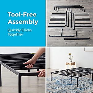 Linenspa 14” Heavy Duty Metal Platform Bed Frame – Twin XL Bed Frame – No Box Spring Needed – Underbed Storage