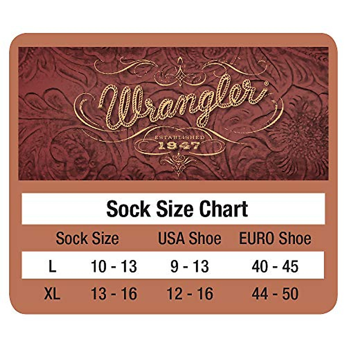 Wrangler Men's Western Boot Socks (Pack of 3),White,Sock Size:X-Large(12-15)/Shoe Size: 12-16