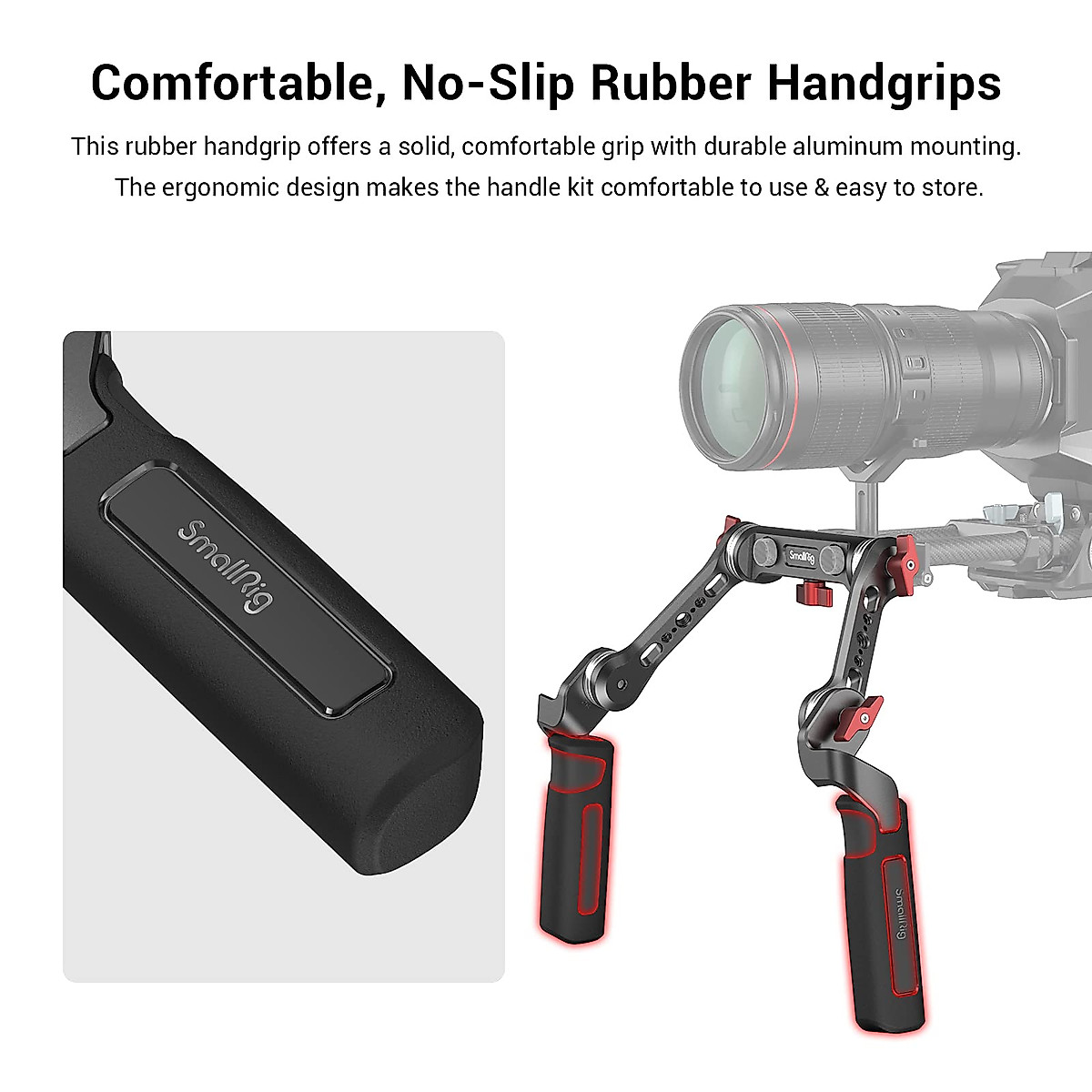 SMALLRIG Rosette Handle Kit with Rosette Extension Arm for Camera Shoulder Rig Support - 2002