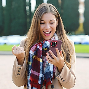 For iPhone 13 Pro Max Case with Full Body Protection, iPhone 12 Pro Max Case Heavy Duty Shockproof 3 in 1 Silicone Rubber with Hard PC Rugged Durable Phone Cover for 13ProMax 6.7 Inch. (Burgundy)