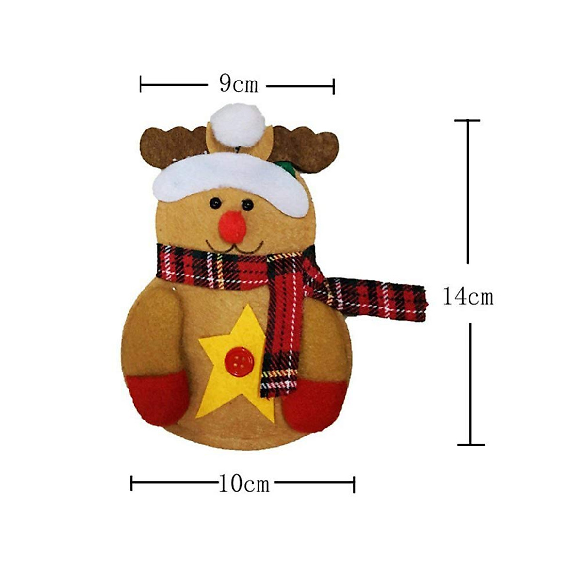 BESTOYARD Christmas Tableware Holder Silverware Holders Pockets Knifes Forks Bag Snowman Santa Claus Elk Decor for Xmas Dinner Table Decorations 6pcs