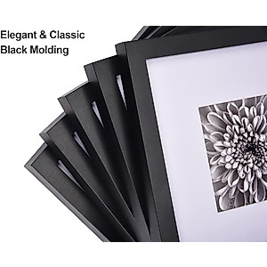 Yaetm 12x12 Picture Frames Black Set of 4, Square Frame Displays 8x8 with Mat or 12 x 12 without Mat, Gallery Wall Frames 12x12 for Wall Mounted (4 Pack, Black)