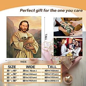 Funny Keanu Reeves Blanket Saint-K Holding Baby-Y Blanket Ultra-Soft Throw Blanket Home Decor Gift for Children/Adults 50in×40in