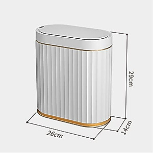 Touchless Automatic Sensor Smart Trash Can Garbage Can Wasterbasket Bin 2Gallon for Bathroom Kitchen Living Room Bedroom Office (White Gold)