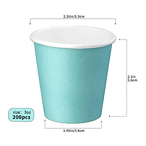 Huaiid 200 Pack 3 oz Paper Cups Disposable Mouthwash Cups Bathroom Cups Espresso Cups Small Paper Cups for Snack Perfect for Home Condos Rvs Campers (Blue)