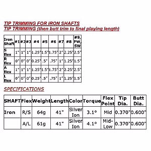 I Drive ULTRALITE 60 Gram PGA Tour Silver ION Graphite Golf Iron Shafts .370 - A/L or R/S Flex (R/S Combo)