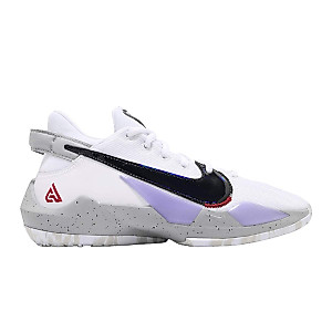 Nike Kid's Zoom Freak 2 GS CN8574-100 Shoes, White/Black/Gym Red/Cement Grey, 4 Big Kid