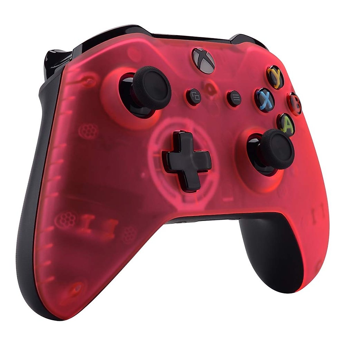 eXtremeRate Foggy Clear Pink Faceplate Cover for Xbox One Wireless Controller (Model 1708), Custom Case Replacement Front Housing Shell for Xbox One S & Xbox One X Controller - Controller NOT Included