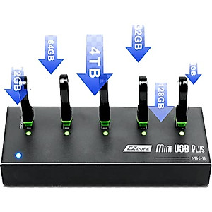 [New Update Version] EZ DUPE 1 to 4 Mini USB Plus MK II Duplicator - Standalone Portable USB Flash Media Thumb Drive Compact Copier (DM-FU0-5V04B-V2)