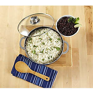 IMUSA USA 3.2-Quart Nonstick Charcoal Caldero (Dutch Oven) with Glass Lid,Black