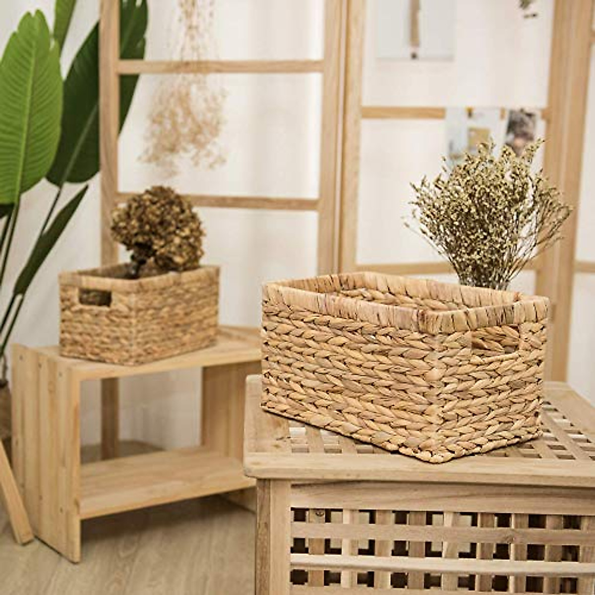 StorageWorks Water Hyacinth Storage Bins Set