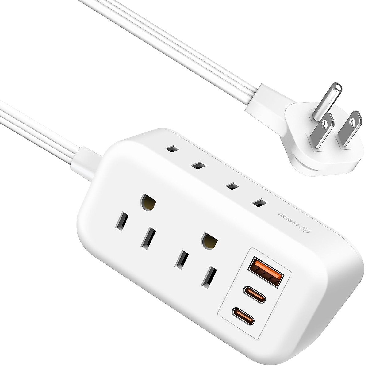 30W Power Strip USB C,5ft Black Extension Cord with USB C Ports, Small Portable Power Strip for Travel Home, Flat Plug 4 Outlet 3 USB Ports PD Fast Charging Cruise Power Strip Cruise Approved