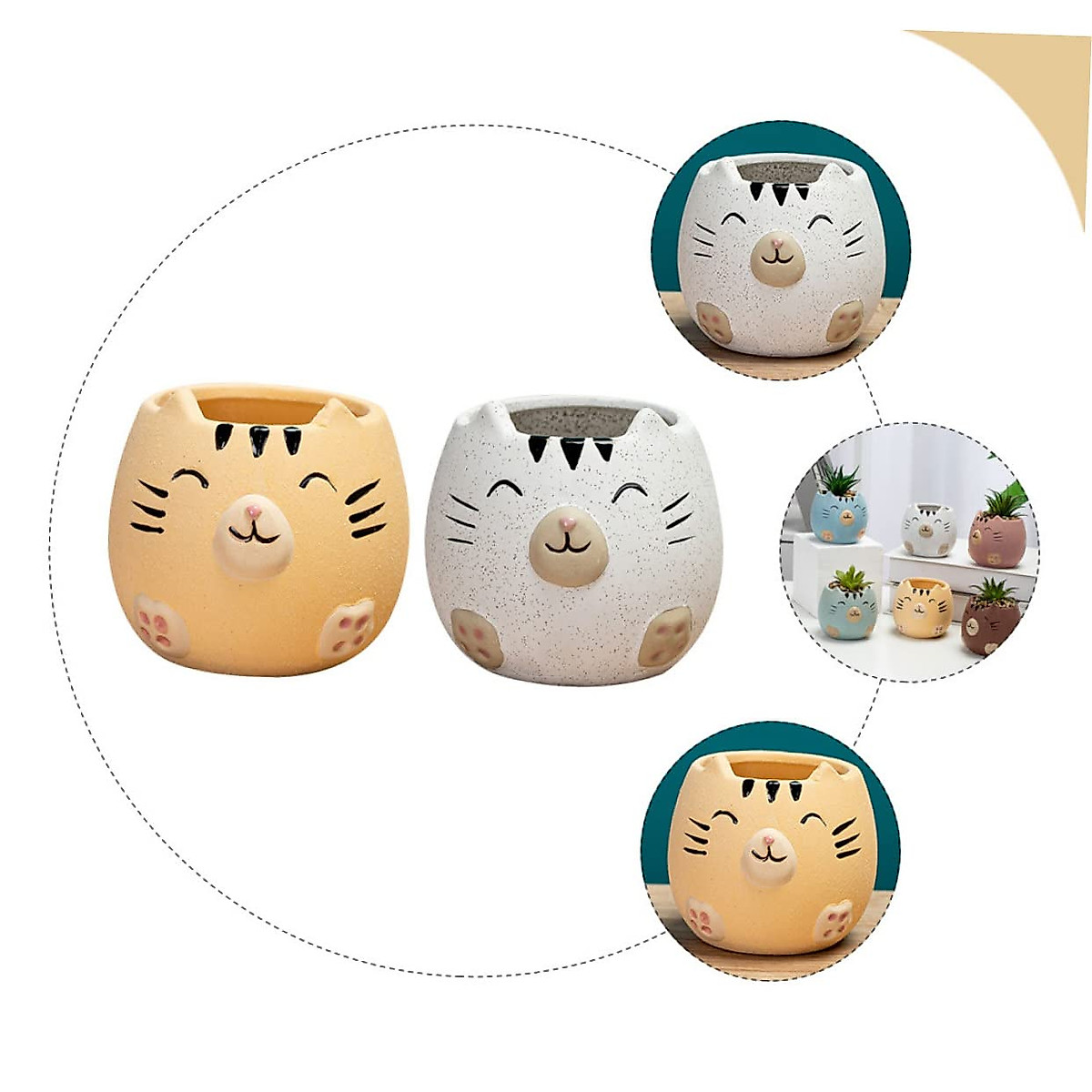 ZANOLI 10 Pcs Flowerpot Succulent Plant Desk Decorations for Office Mini Planter pots Desk Flower Pot Ceramic Planter House pla