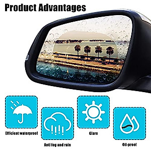 2PCS Car Rearview Mirror Film, Waterproof Rainproof Transparent Protective Sticker, HD Protective, Universal Car Windows, Rearview Mirrors, Trucks, SUVs, Safe Driving Sticker