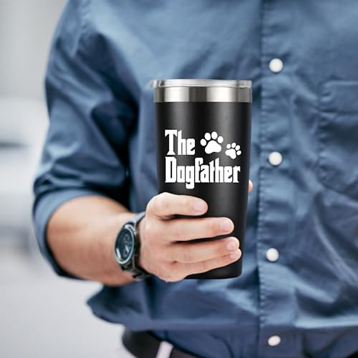 MASGALACC Dog Dad Gifts for Men - Dog Lover Mug - Dog Father Coffee Cup - Dog Fathers Day Gift - 20 Oz Stainless Steel Tumbler