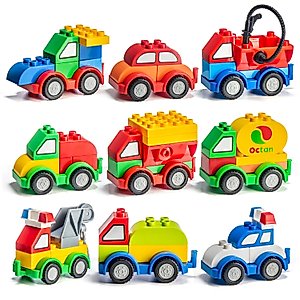 PREXTEX Building Toys for Toddlers - 60-Piece Building Blocks for Toddlers to Build Cars and Trucks - Easy-Grip, Child-Safe Design for 3 up - Creative STEM Learning and Fine Motor Skill Development