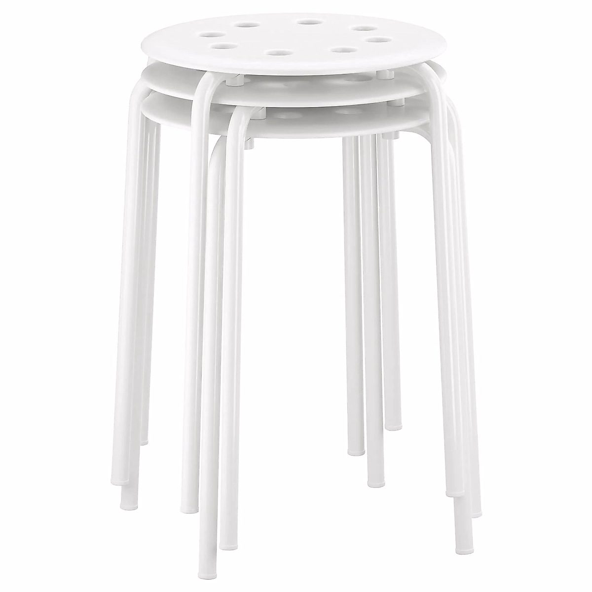 Ikea Marius Durable Stool- 45 Cm - Product Of Sweden (White) - Steel