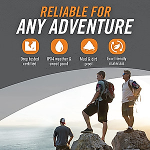 Armpocket Mega i-40 Arm Band, Phone Exercise Holder, Phone Armband for iPhone 12/13/14, 12/13/14 Pro, Galaxy S22+, Note 10, Pixel 7, & Devices w/Case Up to 6.5-Inch, 10 to 15-inch Black Medium Strap