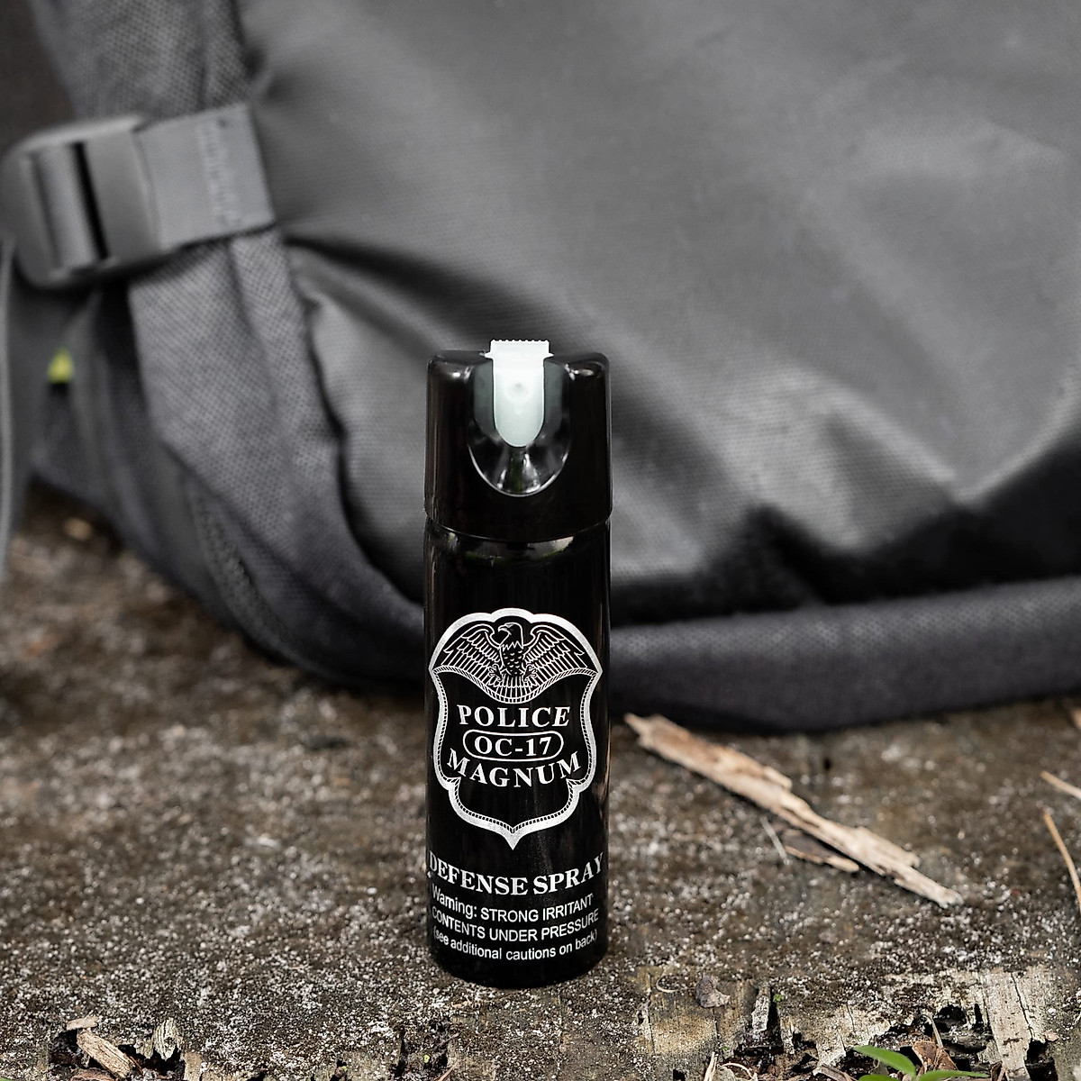 POLICE MAGNUM Pepper Spray Self Defense- Portable Max Strength Tactical Gear 3oz Twist Lock (Glow in Dark)