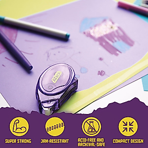 ATack Double Sided Tape Adhesive Runner Roller, 0.3-inch by 360-Inch, 4-Pack, Permanent Double-Sided Adhesive Tape Dispenser for Scrapbooking, Card Making and Crafts | Acid-Free and Archival-Safe