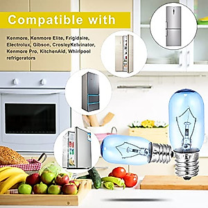 LaWana T8 297048600 241552802 Refrigerator Light Bulb, 40W Replacement Bulb Compatible with Whirlpool, KitchenAid, Electrolux, Kenmore and Frigidaire, Kitchen Appliance(2 Pack)