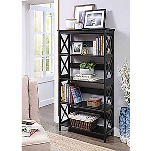 Convenience Concepts Oxford 5 Tier Bookcase, Black