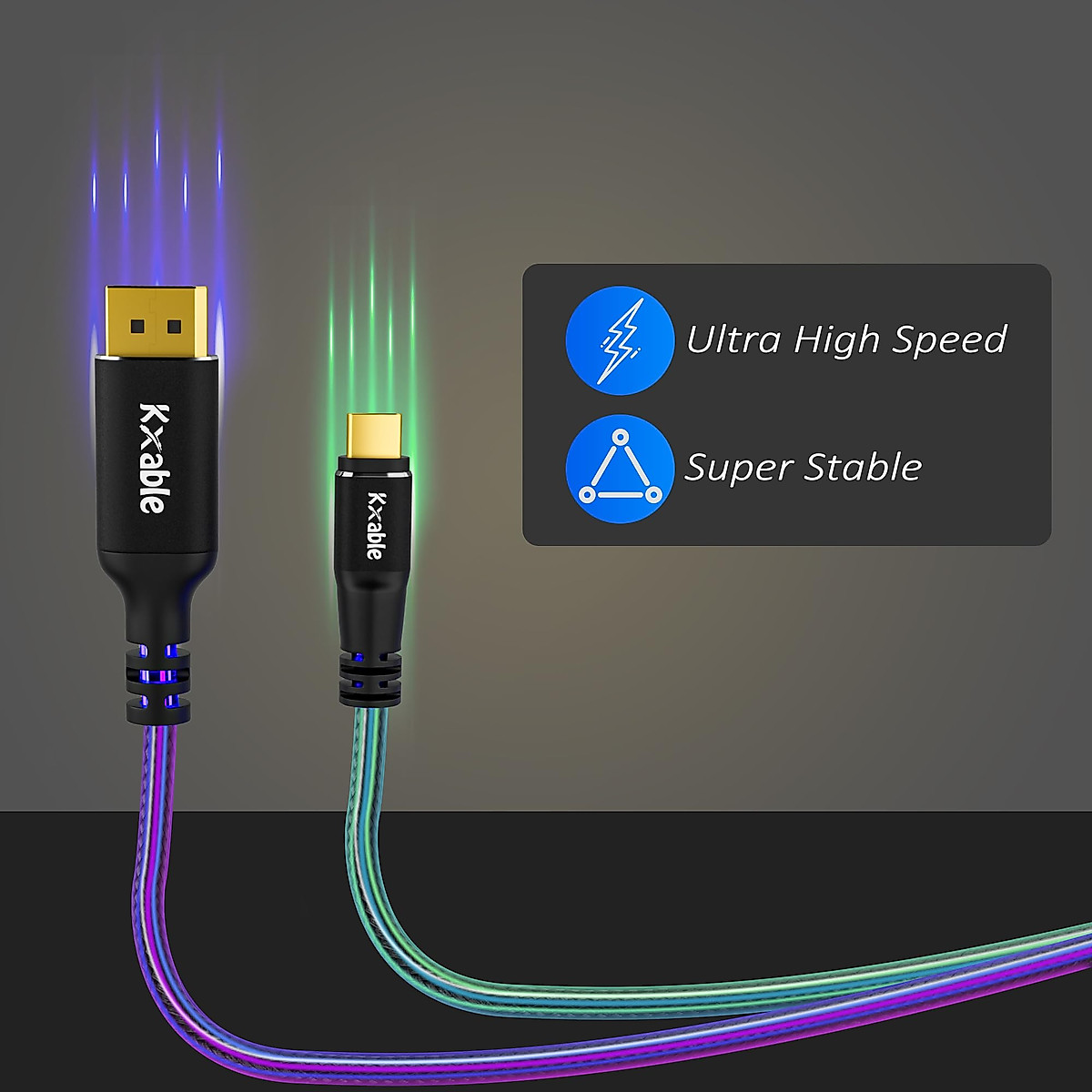 USB C to DisplayPort 1.4 Cable 4 FT, 8K@60Hz, 4K@120Hz, Thunderbolt 4/3 Type C to DP Cord, (Thunderbolt 4/3 Compatible) for MacBook Pro/Air, iPad Pro, iPhone 15 Pro Max, Galaxy, XPS-(Not HDMI)