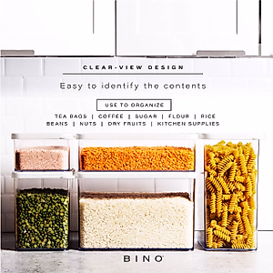 BINO Airtight Food Storage Containers with Lids, 0.9 Qt/820mL, White - Airtight Container Kitchen Storage Containers for Pantry Containers for Organizing Airtight Storage Containers
