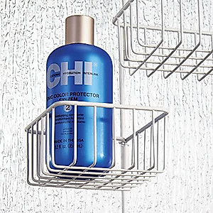 mDesign Steel Over the Door Shower Caddy - Hanging Shower Organizer Rack w/ 4 Baskets, 2 Hooks - In-Shower Hanging Caddy for Bathroom - Over Door Shower Caddy Hanger - Klypon Collection - Matte White