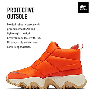 Sorel Women's Kinetic Impact Puffy Zip Waterproof Shoes - Optimized Orange, Bleached Ceramic - Size 7