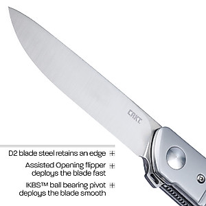 CRKT Bamboozled EDC Folding Pocket Knife: Assisted Open Everyday Carry, Liner Lock, G10 Handle w/Stainless Steel Bolster 5720