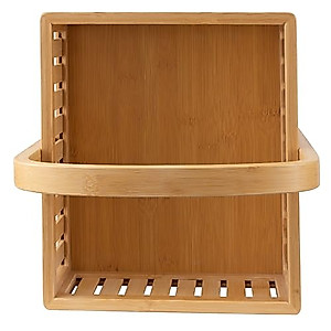 Organize It All 3 Tier Bamboo Stationary Caddy | Bathroom Organization | Multipurpose Storage Shelf Baskets | Eco-Friendly | Easy to Assemble